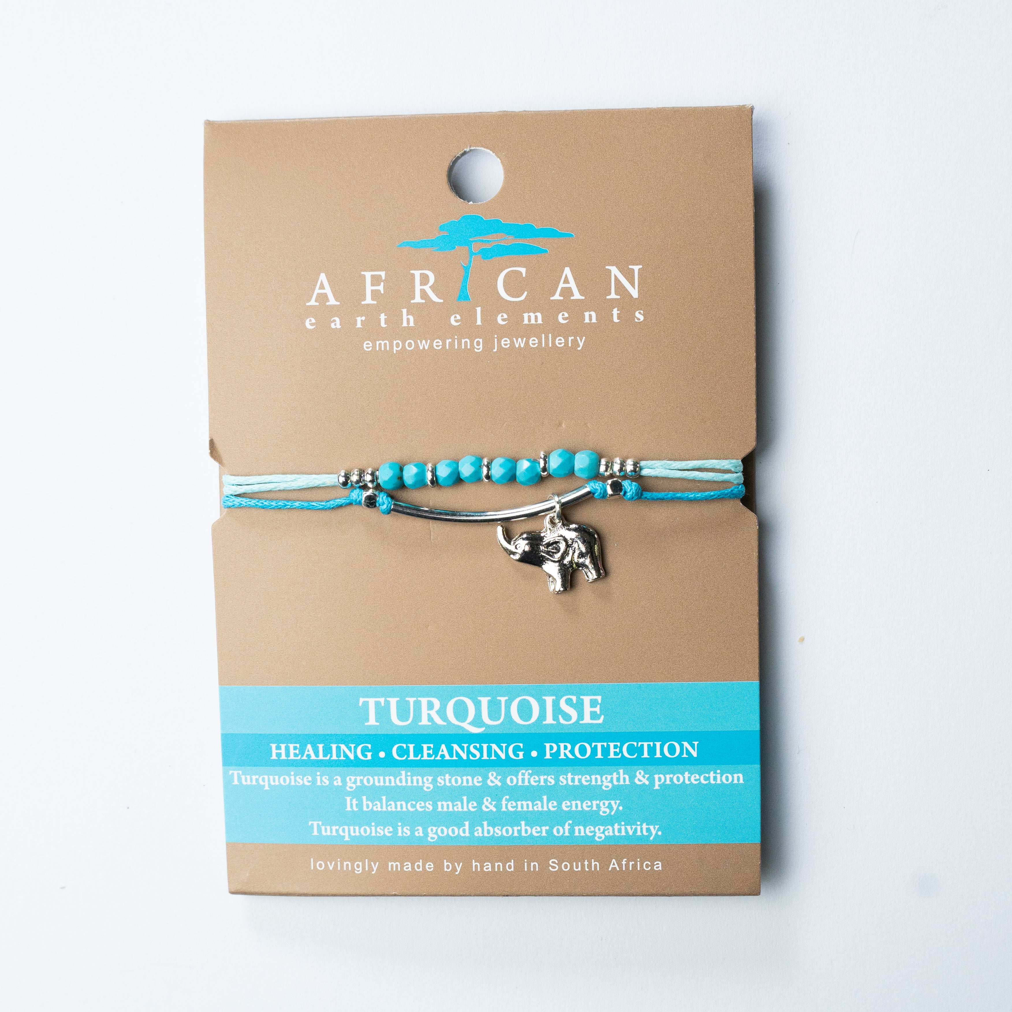 AFRICAN EARTH ELEMENTS DOUBLE BRACELET- TURQUOISE – Roshell Designs