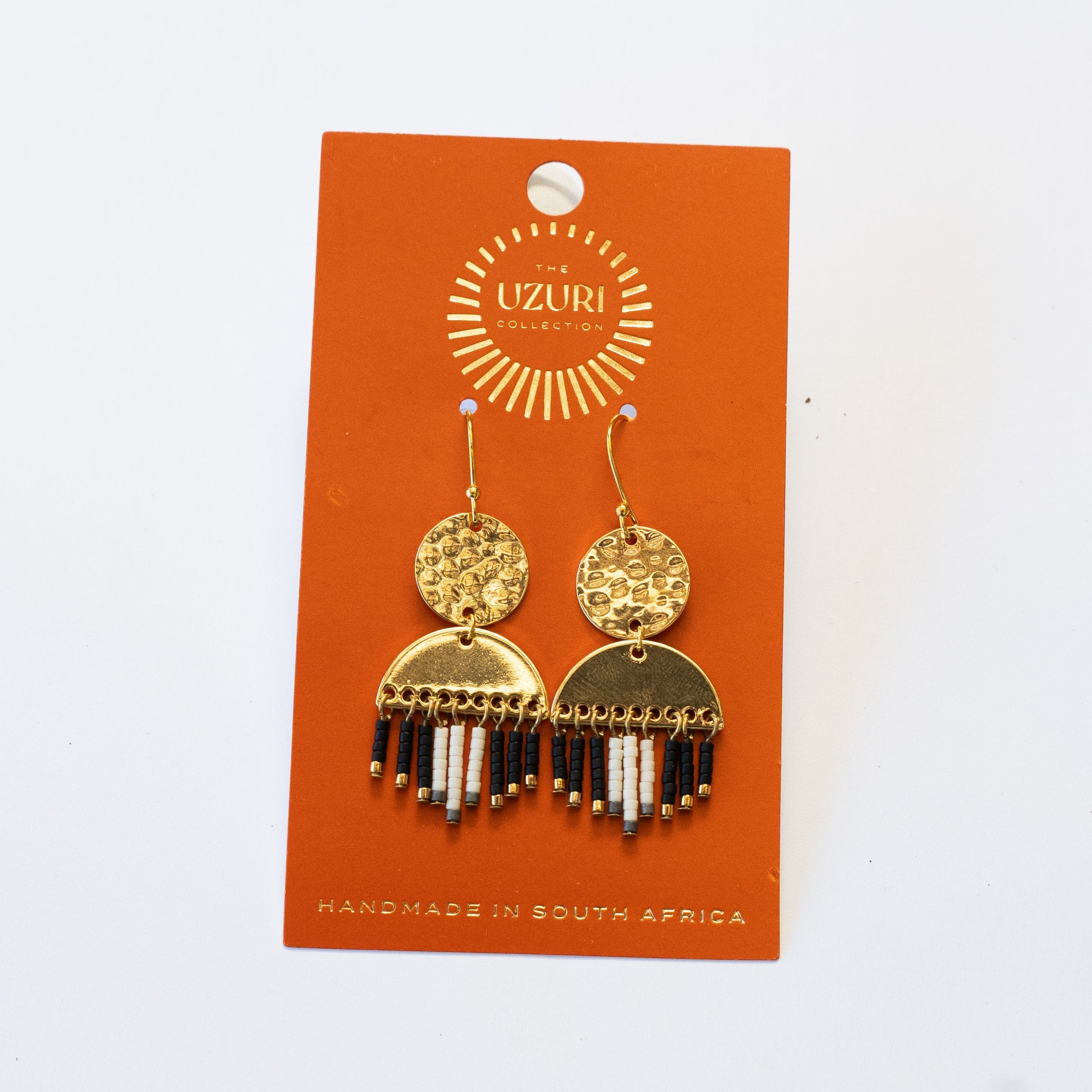 UZURI MOON FRINGE - BLACK/WHITE – Roshell Designs